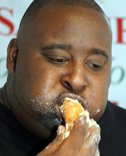 Fat Guy Stuffing Face